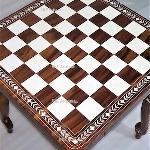 18 Inch Hand-crafted Inlaid Wood Chess Board Game Table |free Book by ...