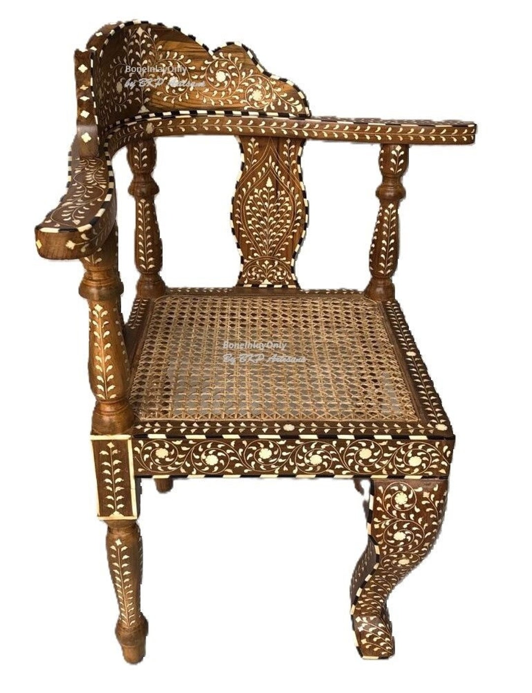 1 Piece Inlay Chair | Rattan Cane Inlaid Chairs | Bone Inlay | India ...