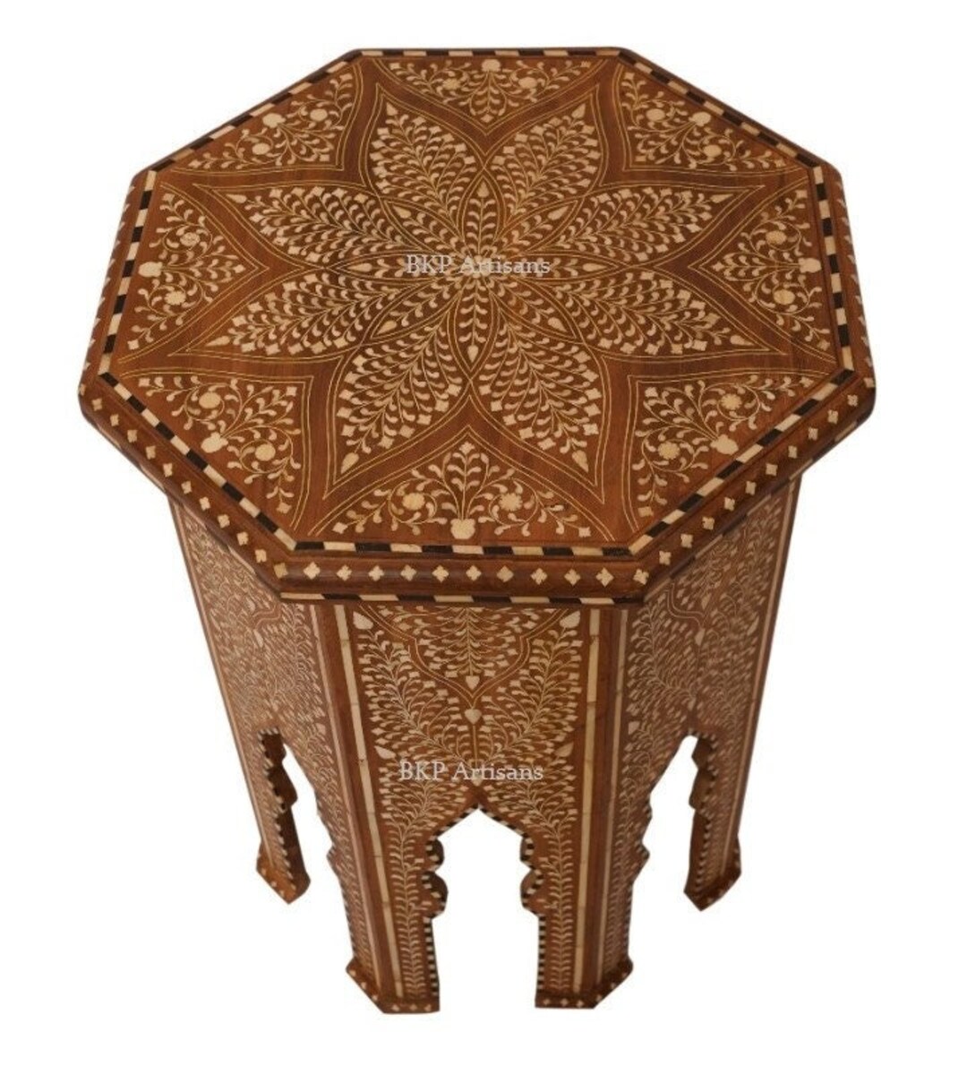 Inlaid Coffee Table| Teak-wood| Fixed| Non-collapsible | Bone Inlay ...