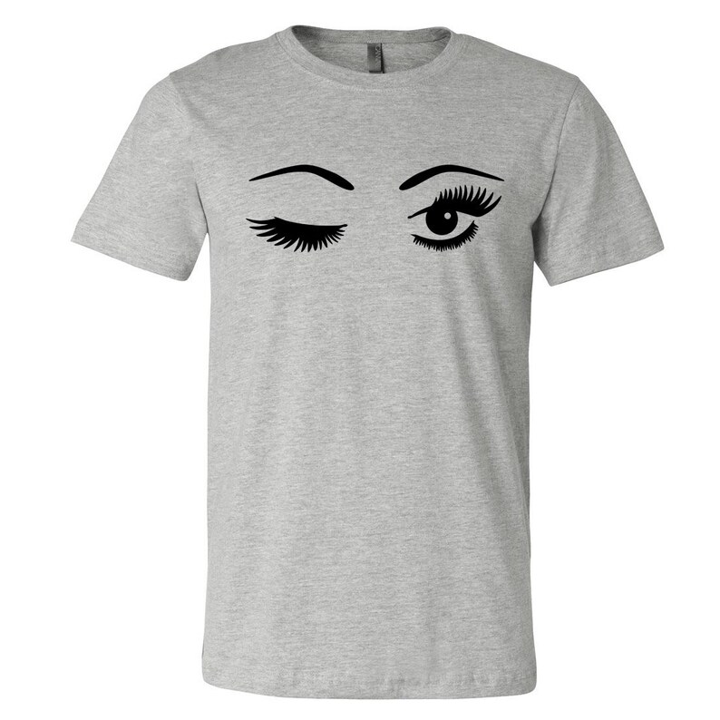 Winking Eyes T-shirt, Wink, Make-up T Shirt, Graphic T-shirt for Women ...