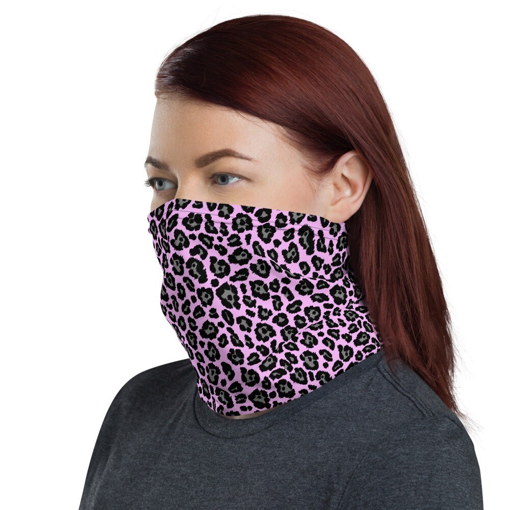 Pink Leopard Safari Neck Gaiter Fabric Face Mask Nose Cover | Etsy