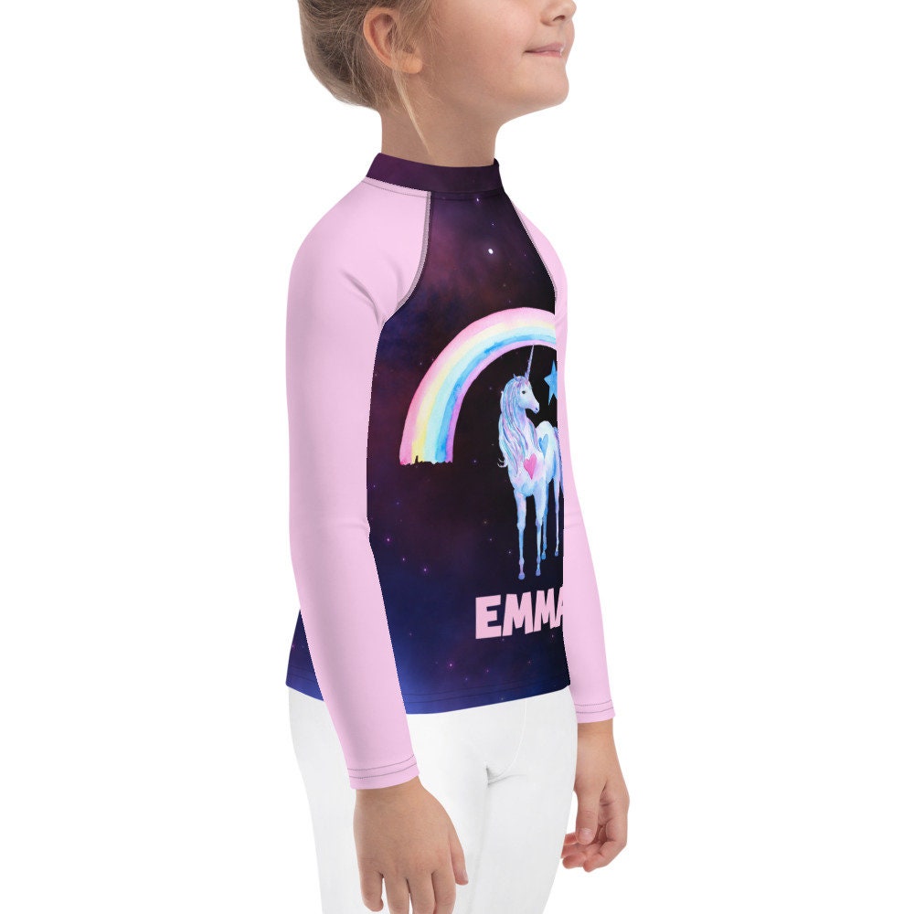 Girls Rash Guard Personalized Kids Rash Guard Unicorn - Etsy