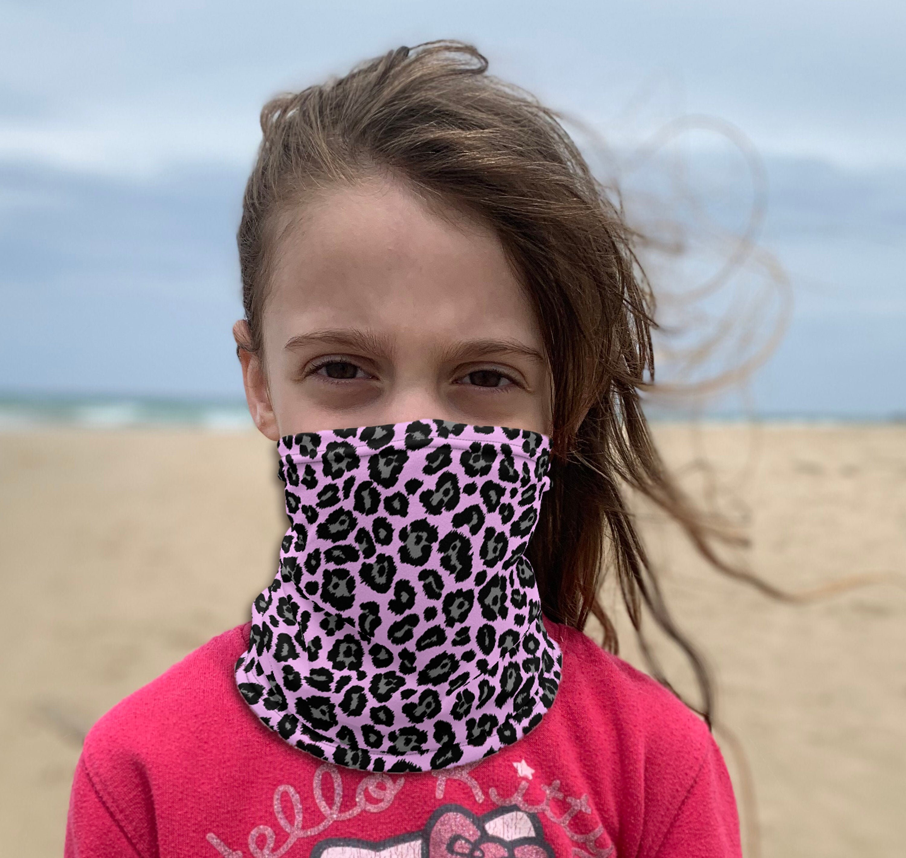 Kids Pink Leopard Face Mask Neck Gaiter for Girls Tweenteen - Etsy
