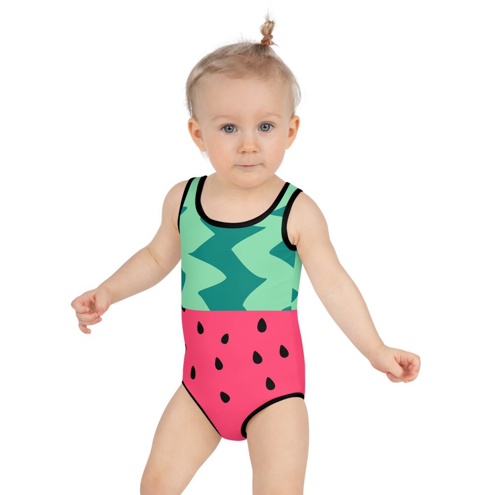 Cute Watermelon Swimsuit One Piece Girls Swimsuit Birthday | Etsy