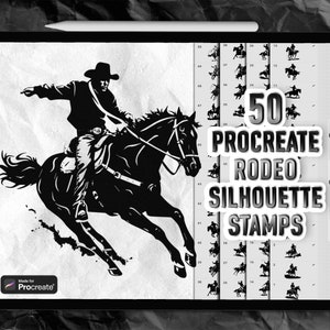 Rodeo Procreate Stamps | Western Cowboy Procreate Brushes | Procreate ...
