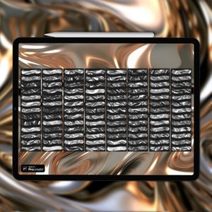Procreate Chrome Texture Brushes | Metallic Texture Procreate Brushes ...