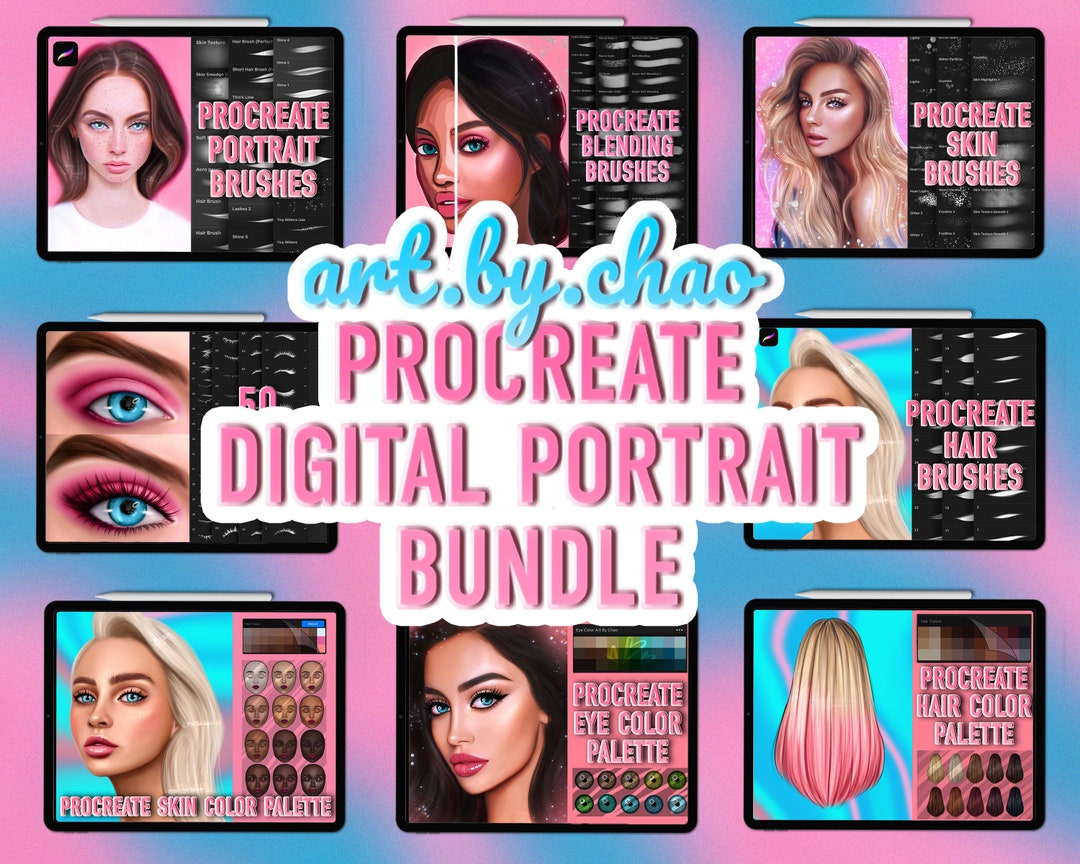 Procreate Brushes Bundle | Portrait Procreate Brushes | Procreate Skin | Procreate Blending ...