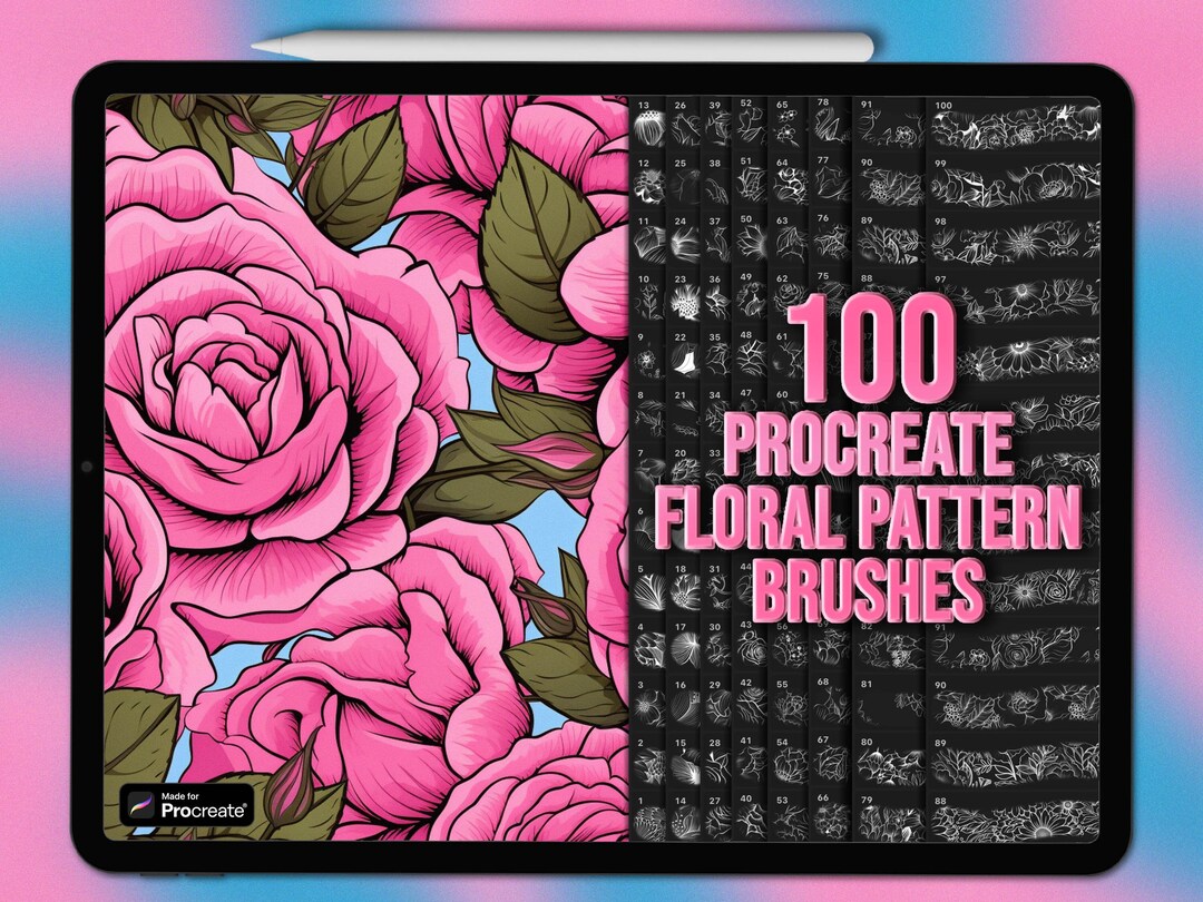 Floral Pattern Procreate Brushes. Floral Procreate Texture Brushes. Procreate Fabric Pattern ...