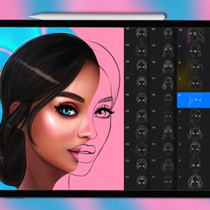 Face Procreate Stamps Procreate Face Stamp Brushes - Etsy