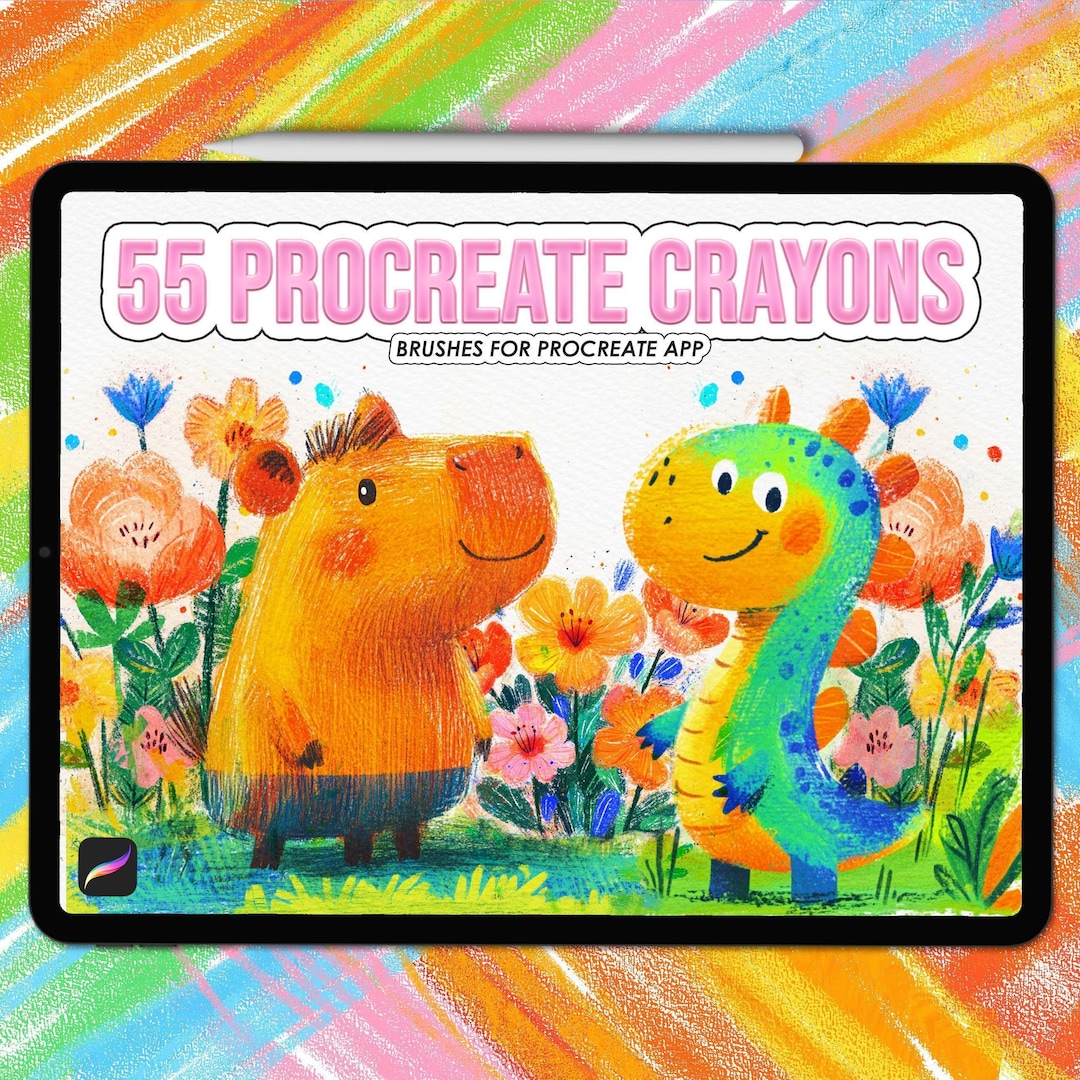 Procreate Crayon Brushes. Charcoal Procreate Brushes. Procreate Chalk ...