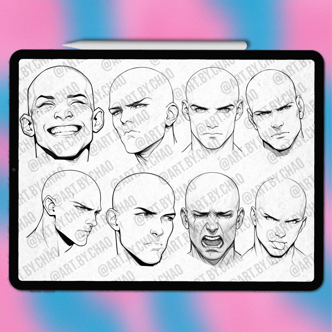 Base Procreate Male Head Stamps. Male Procreate Head Stamps. Male ...