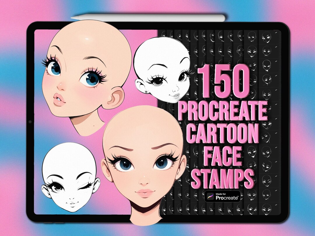 Cartoon Princess Procreate Face Stamps Procreate Cartoon Face Stamps ...
