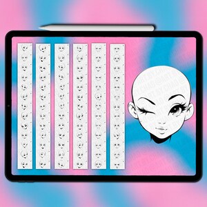 Cartoon Princess Procreate Face Stamps. Procreate Cartoon Face Stamps ...