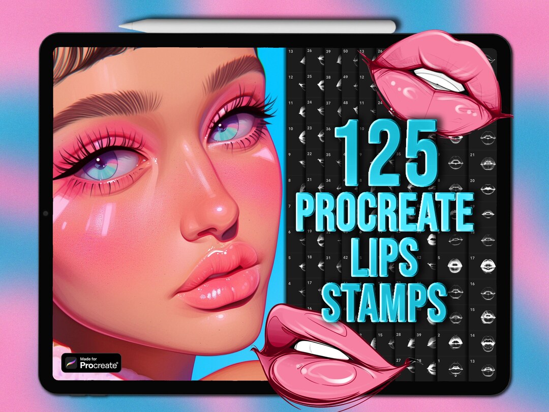 Procreate Lip Stamps Procreate Lips Stamps Lips Procreate Brushes Mouth Procreate Stamps