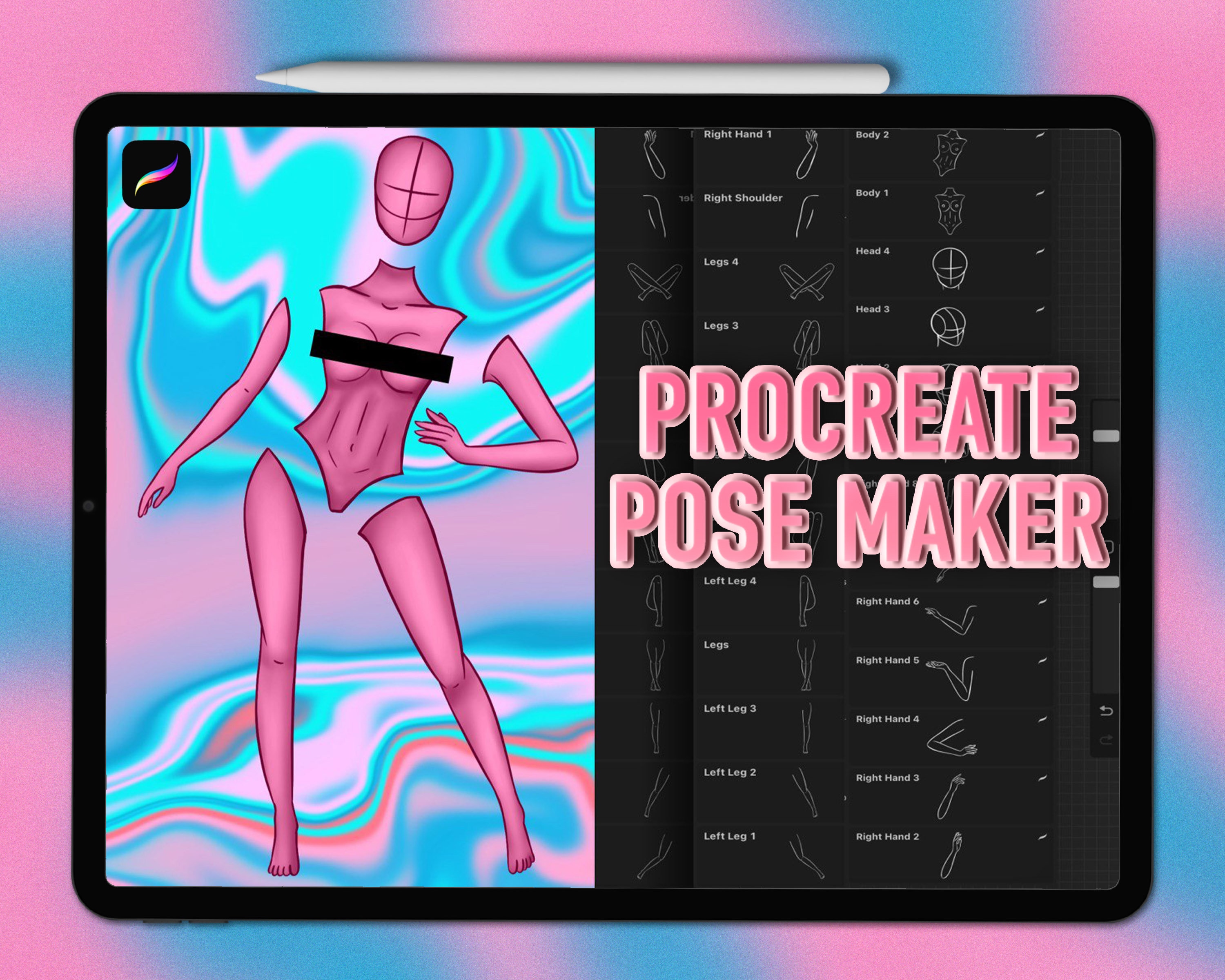 Procreate Pose Maker Stamps Procreate Body Pose Stamps - Etsy Canada