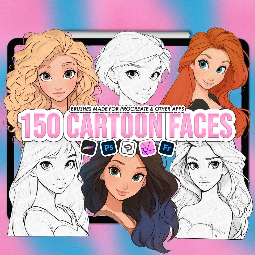 Cartoon Procreate Face Stamps | Procreate Cartoon Face Stamps | Cartoon ...