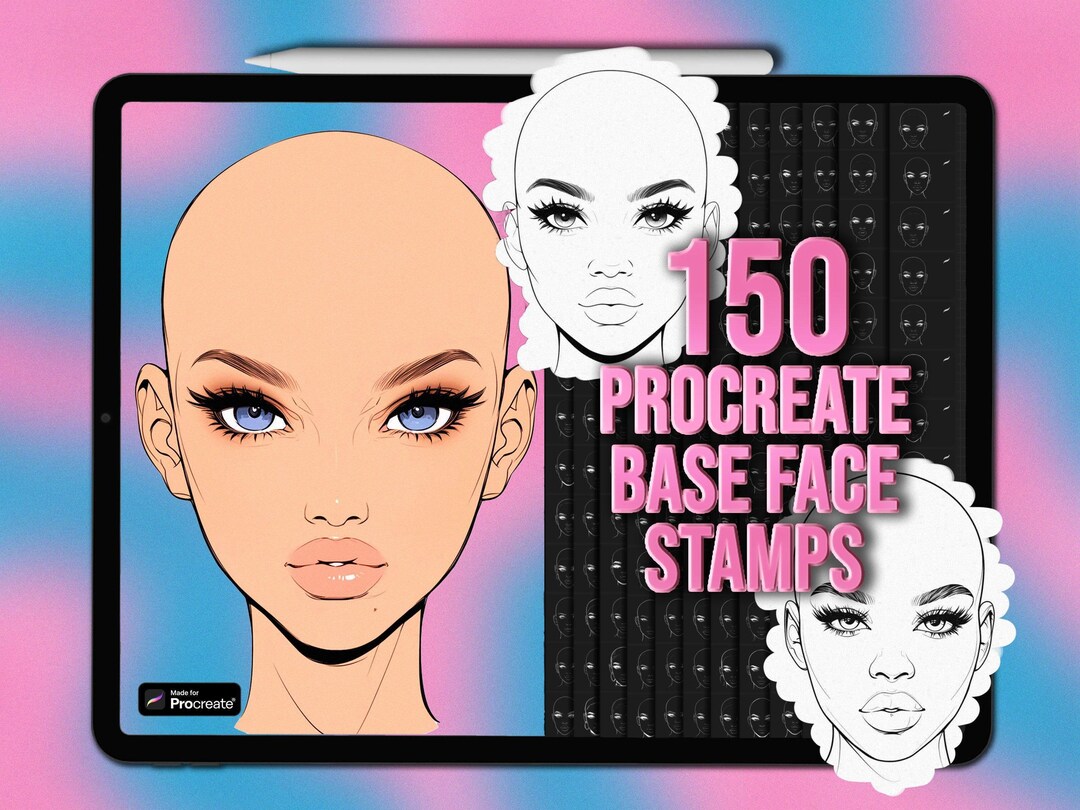 Base Procreate Face Stamps. Procreate Head Base Stamps. Female Face ...