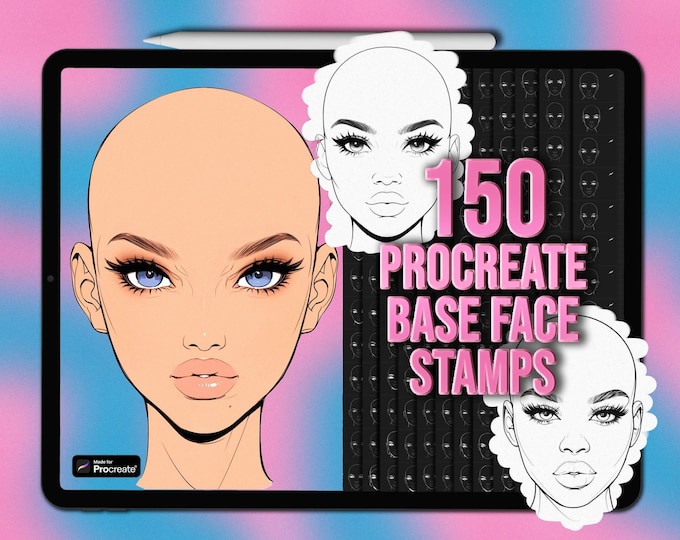 Manga Head Stamps for Procreate - Portrait Tool - Etsy Canada