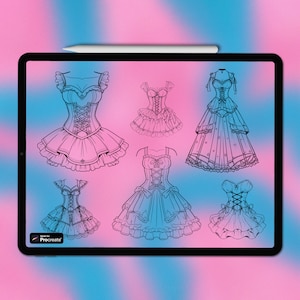 Anime Dress Procreate Stamps. Procreate Anime Dress Stamps. Anime ...