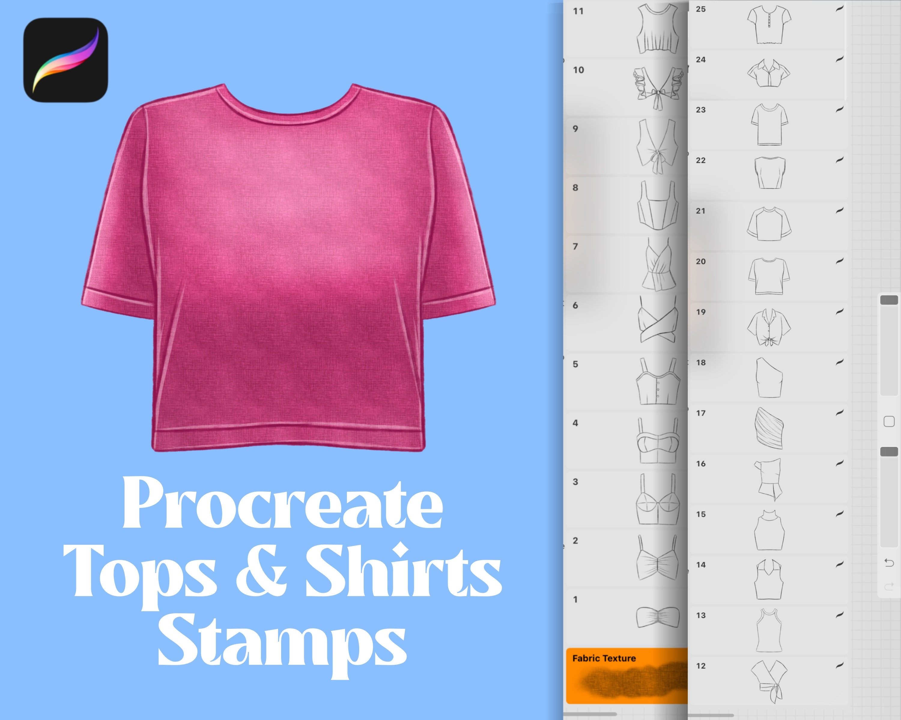 Procreate Clothes Stamps Procreate Clothing Brushes - Etsy