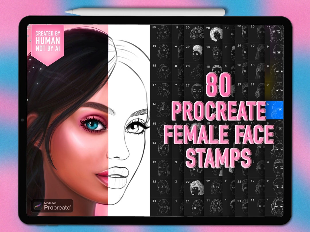 Face Procreate Stamps. Procreate Face Stamp Brushes. Procreate Face ...