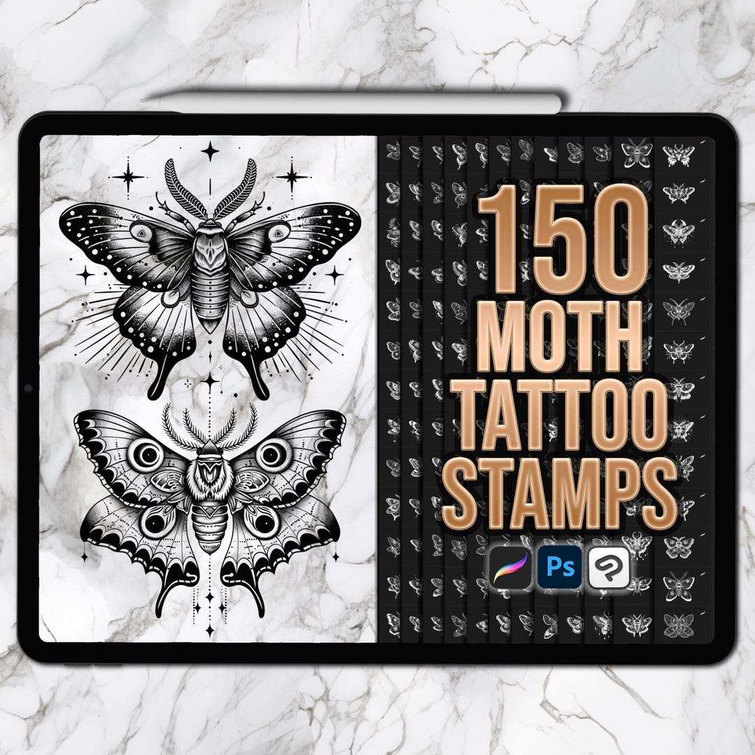 Moth Procreate Stamps. Moth Procreate Tattoo Stamps. Procreate Moth ...