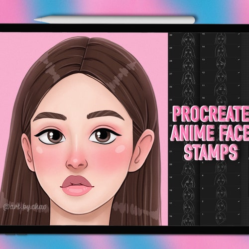 Face Procreate Stamps Procreate Face Stamp Brushes - Etsy