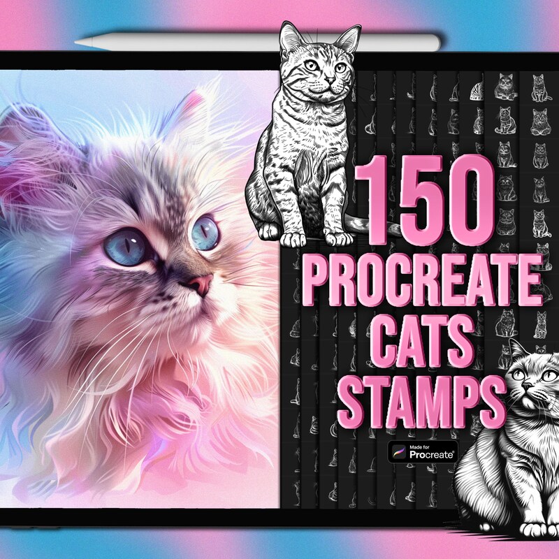 Cat Digital Stamp - Etsy