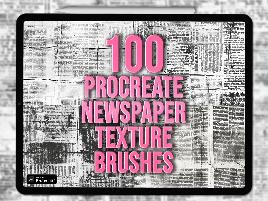 Newspaper Procreate Brushes. Newsaper Procreate Texture Brushes. Grunge ...
