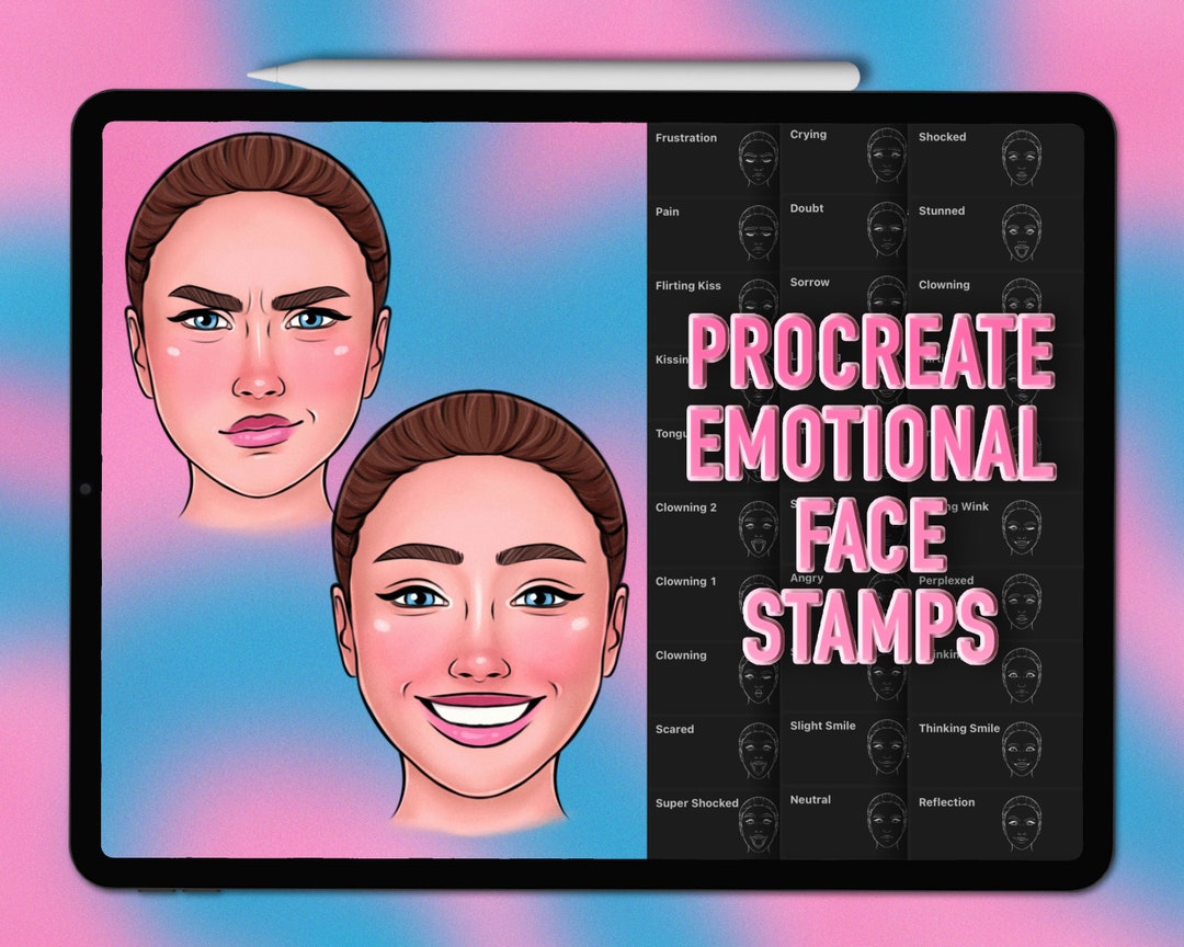 Procreate Face Stamp Brushes | Procreate Facial Expression Stamps ...