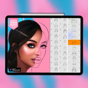 Face Procreate Stamps. Procreate Face Stamp Brushes. Procreate Face ...