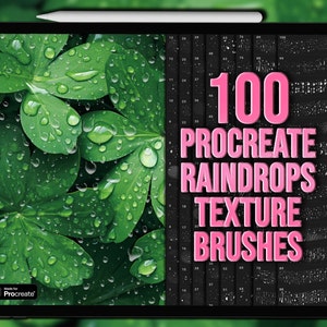 Raindrops Procreate Brushes. Rain Drops Texture Procreate Brushes. Water Drop Procreate Rain ...