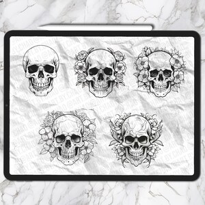 Skull Procreate Stamps Procreate Tattoo Brushes Skull Procreate