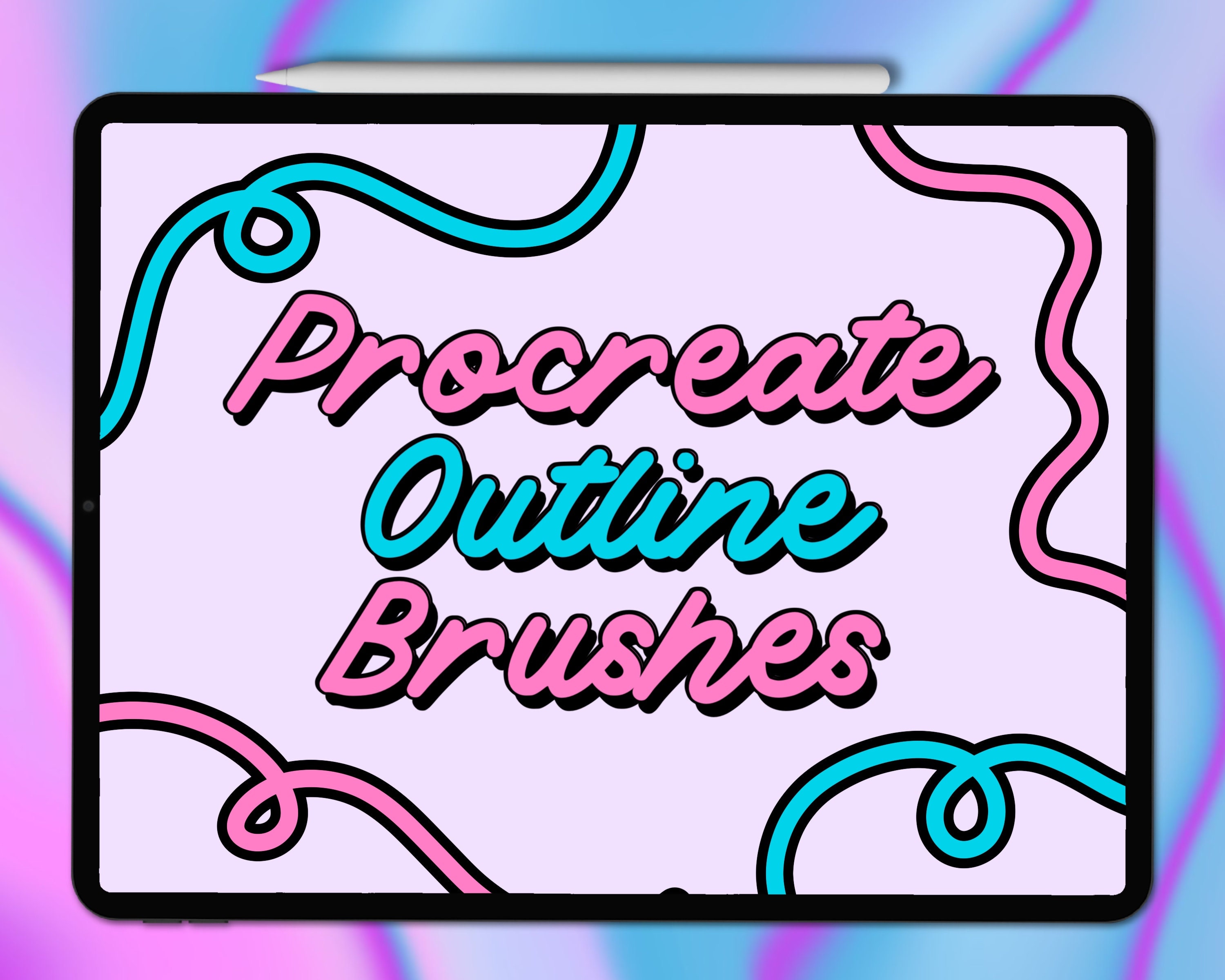 Procreate Outline Brushes. Procreate Brushes. Procreate Stamp | Etsy