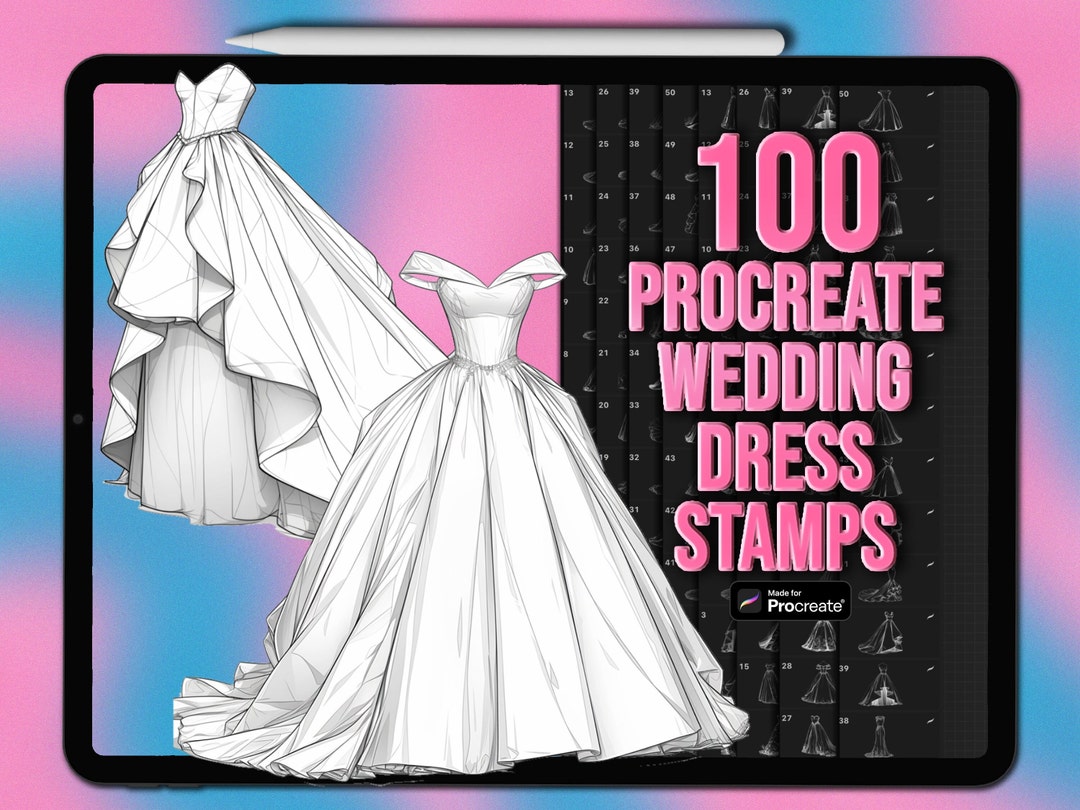 Procreate Wedding Dress Stamps. Procreate Dress Stamps. Procreate ...
