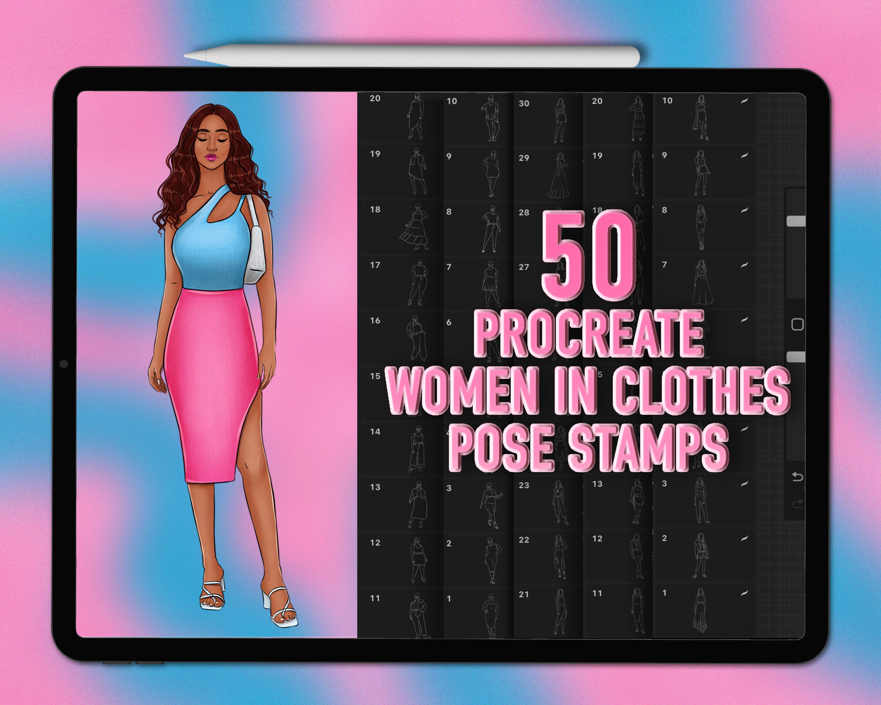 Procreate Clothing Pose Stamps Procreate Pose Stamps - Etsy