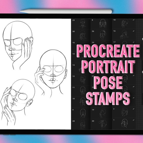 Procreate Portrait Pose Stamps Procreate Head Stamps - Etsy