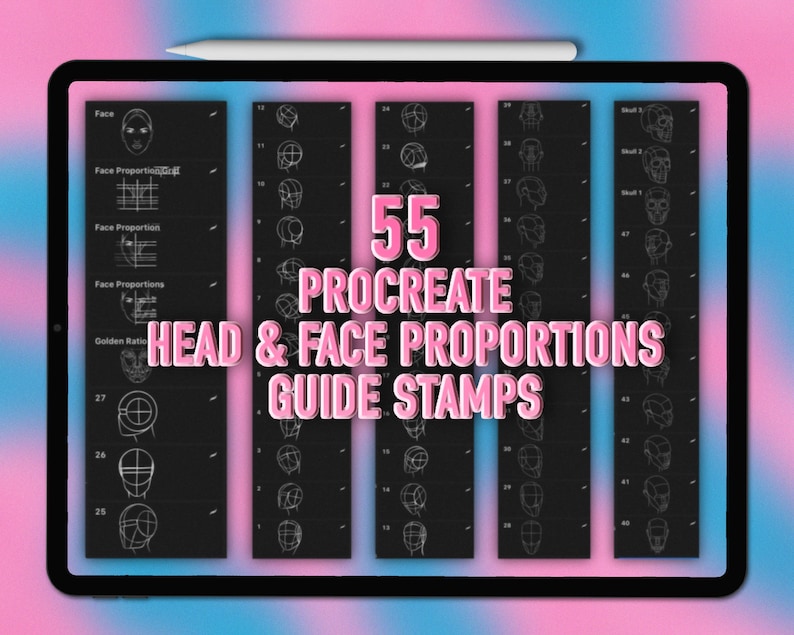 Procreate Head Guide Stamps Procreate Head Stamps - Etsy