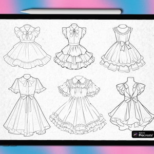 Anime Dress Procreate Stamps. Procreate Anime Dress Stamps. Anime ...