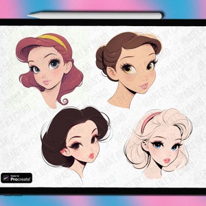 Cartoon Princess Procreate Face Stamps Procreate Cartoon Face Stamps ...