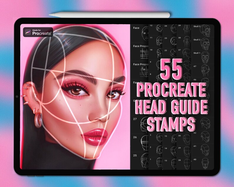 Procreate Head Guide Stamps Procreate Head Stamps - Etsy