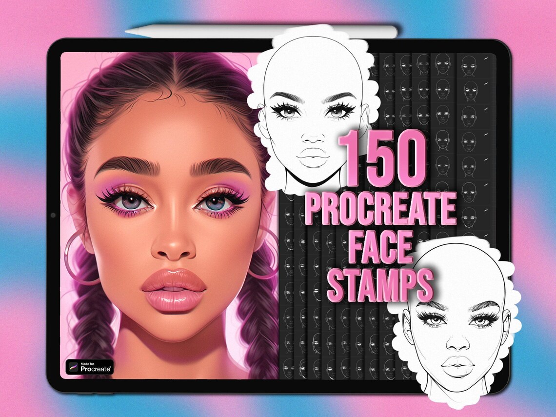 Base Procreate Face Stamps. Procreate Head Base Stamps. Female Face ...