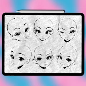 Cartoon Princess Procreate Face Stamps. Procreate Cartoon Face Stamps ...