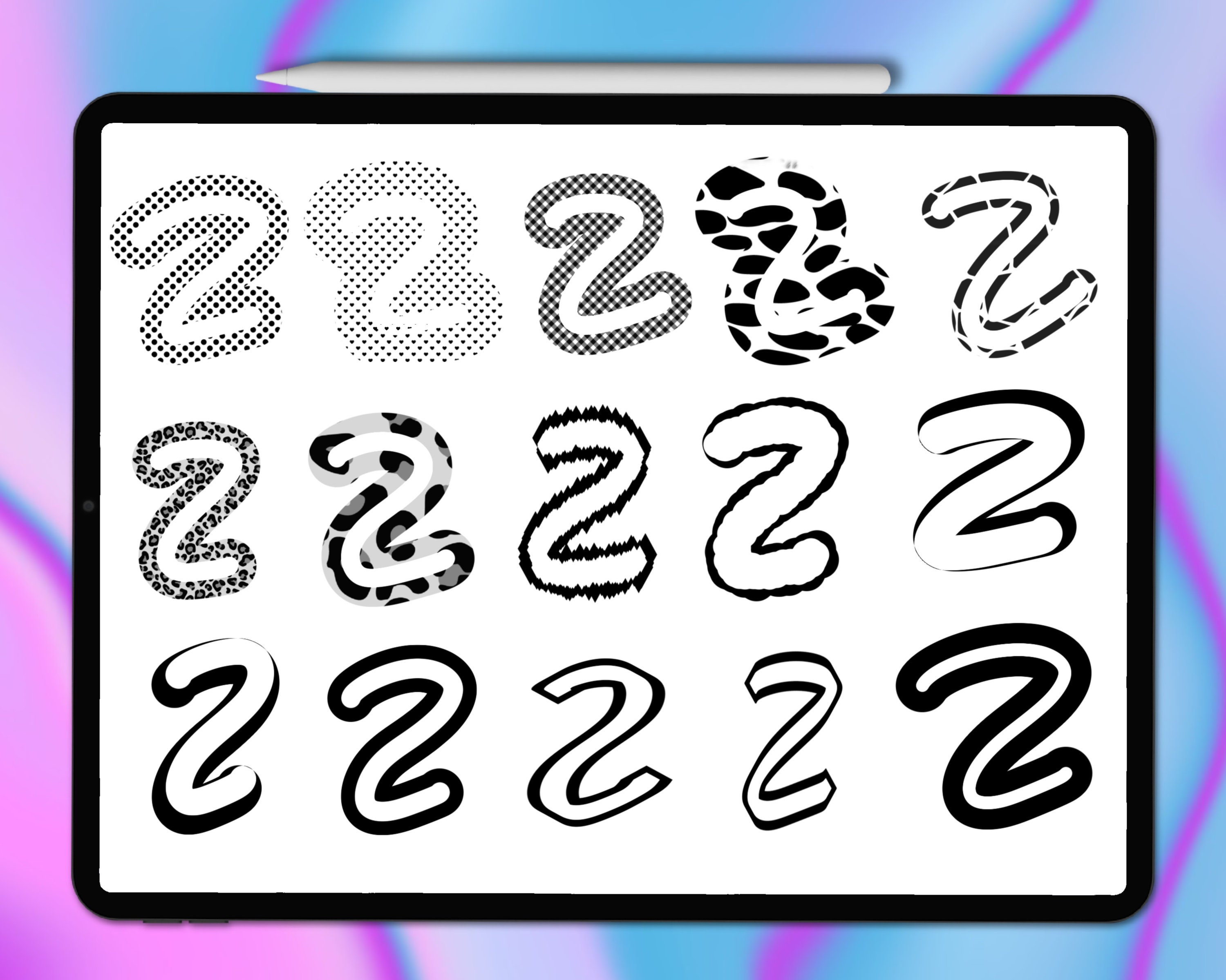 Procreate Outline Brushes. Procreate Brushes. Procreate Stamp | Etsy