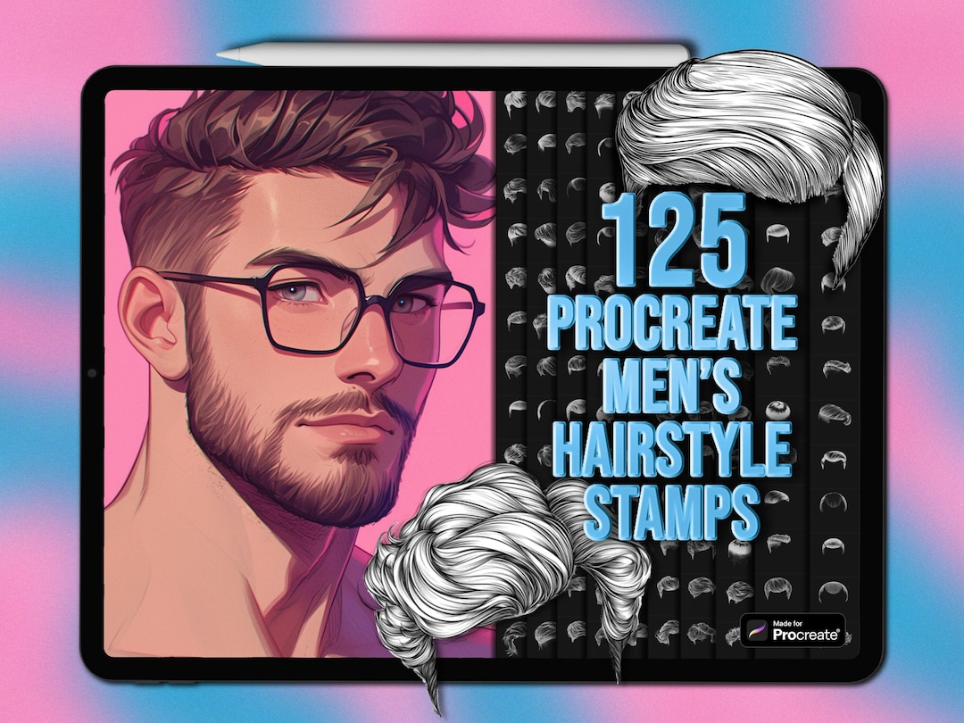 Men Hair Procreate Stamps Male Procreate Hair Stamps Man Hairstyle ...