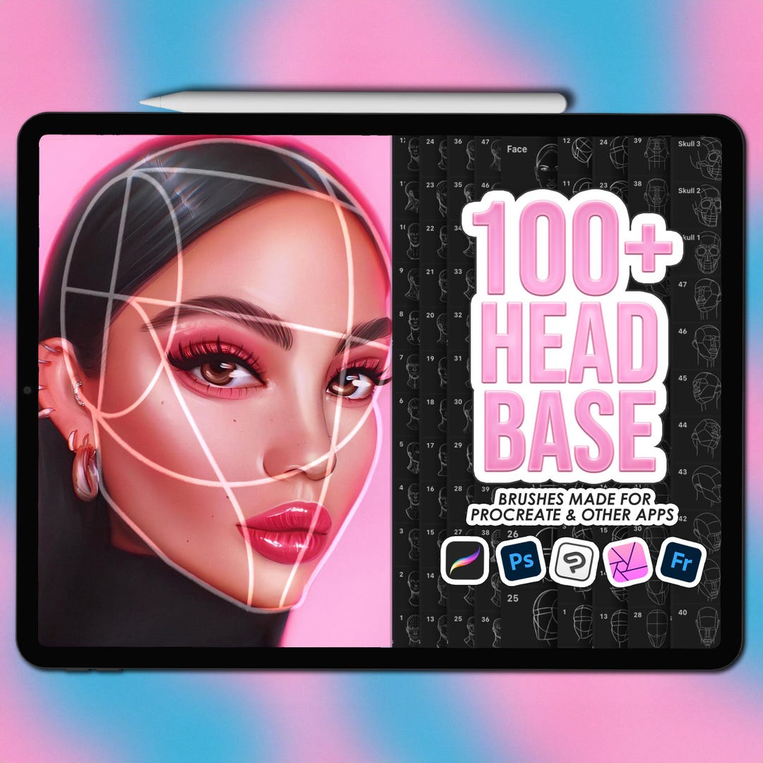 Procreate Head Guide Stamps. Procreate Head Stamps. Procreate Face ...