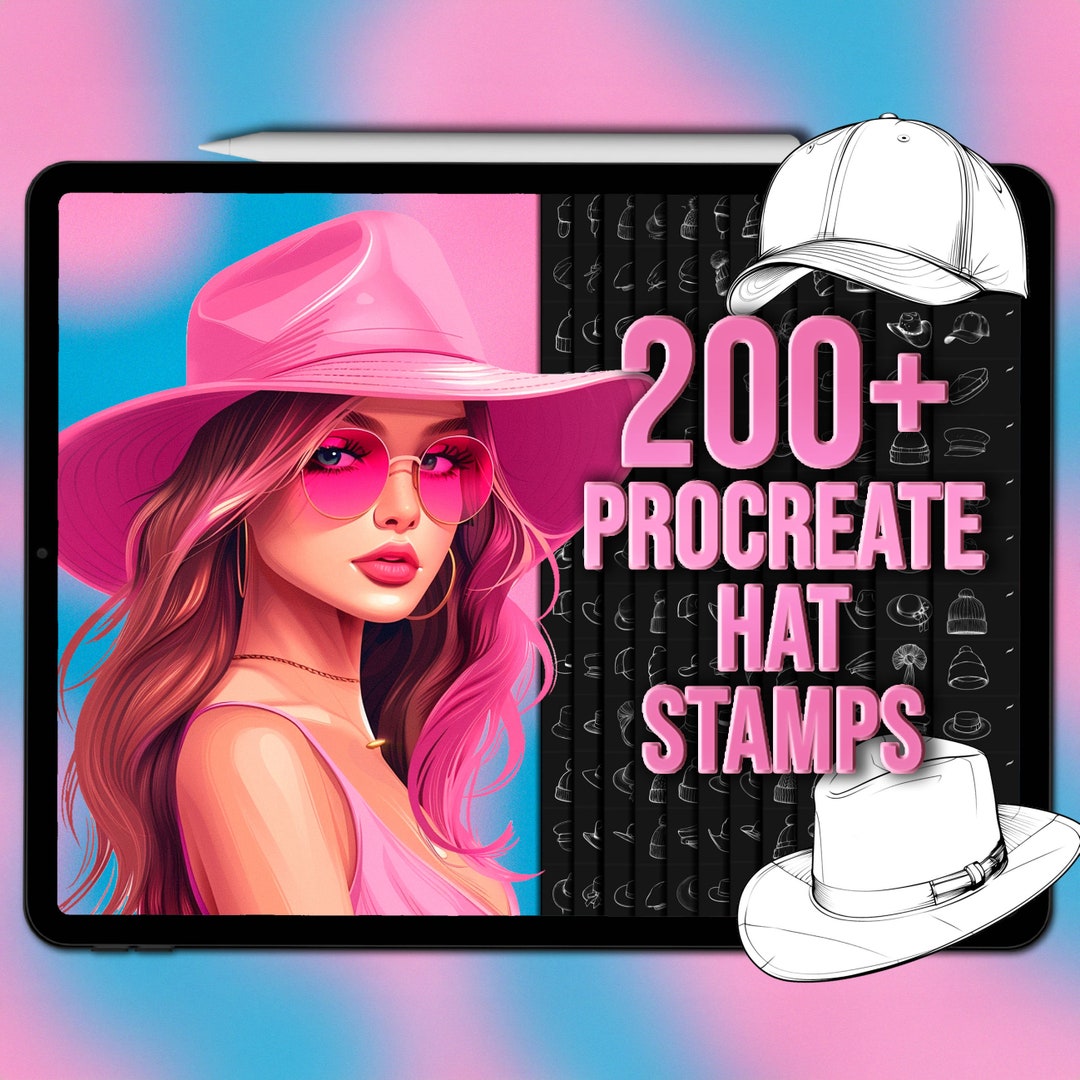 Procreate Hat Stamps. Hats Procreate Stamps. Hat Procreate Brushes ...