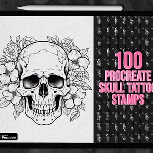 Skull Procreate Stamps Procreate Tattoo Brushes Procreate Skull Brushes