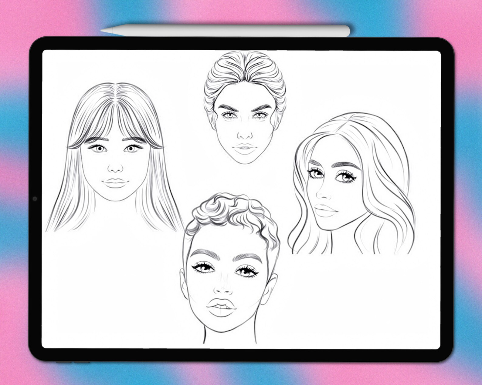 Face Procreate Stamps Procreate Face Stamp Brushes - Etsy