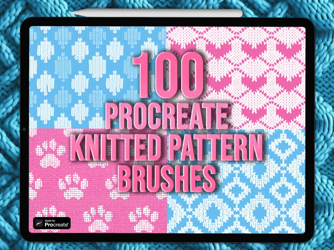 Knitted Procreate Brushes | Procreate Knitted Texture Brushes | Knitted Pattern Procreate ...